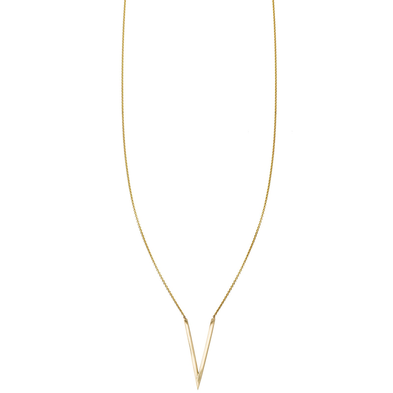 Gold V Shape Outline Necklace – Phoenix Roze