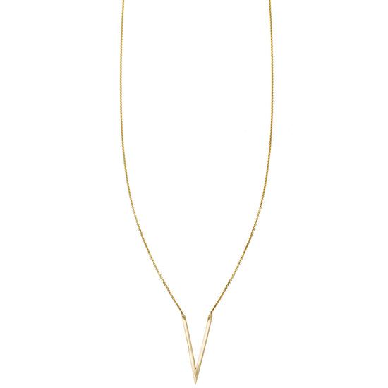 Gold V Shape Outline Necklace – Phoenix Roze
