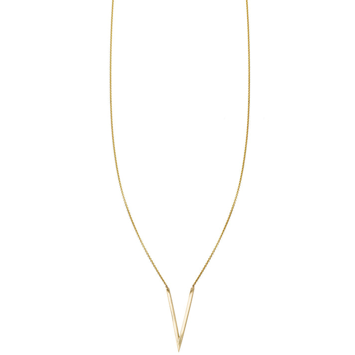 Gold V Shape Outline Necklace – Phoenix Roze